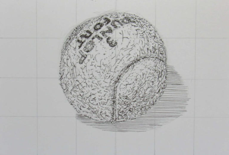 How to Draw a Tennis Ball in Pen and Ink